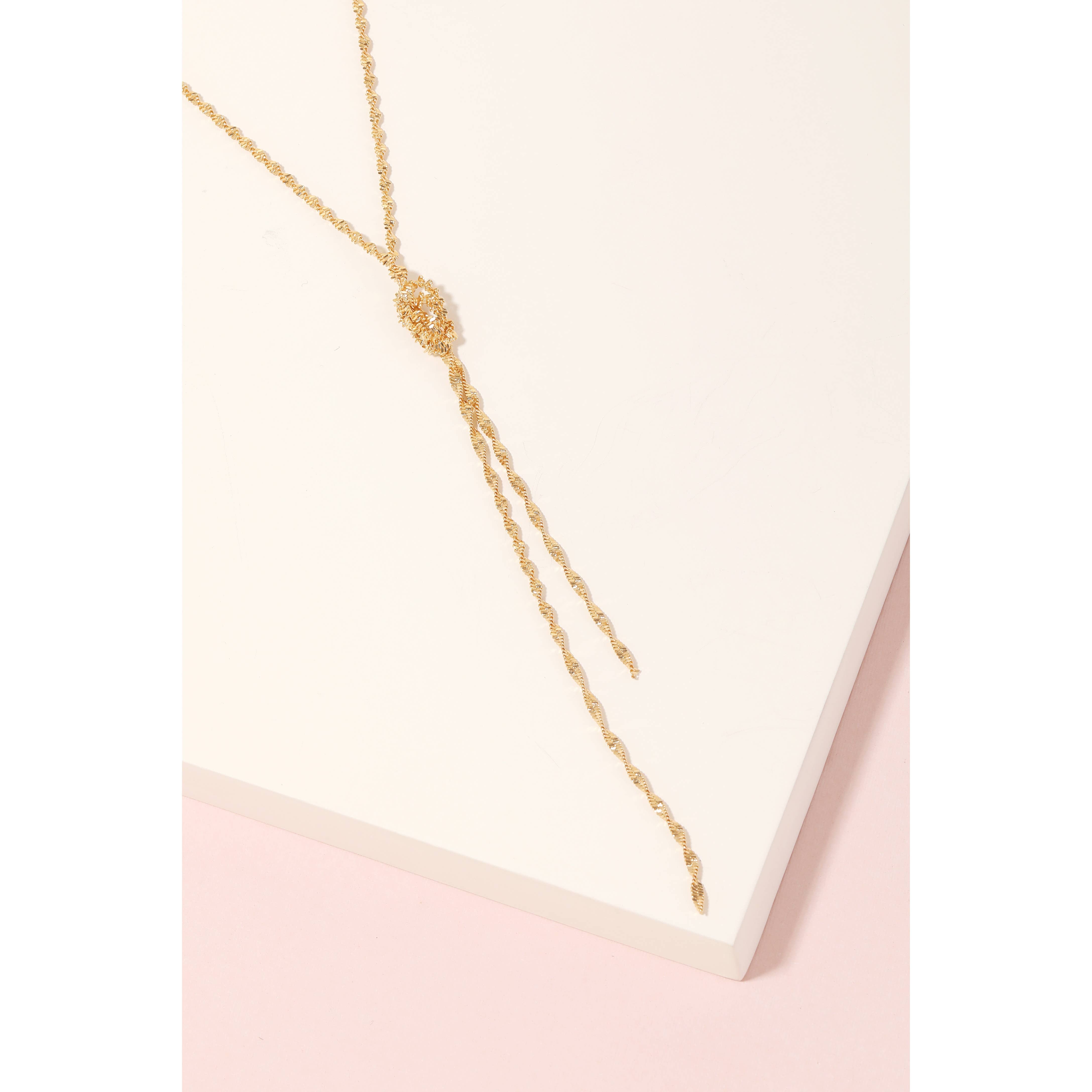 Long Braided Lariat Chain Necklace – Nadia's